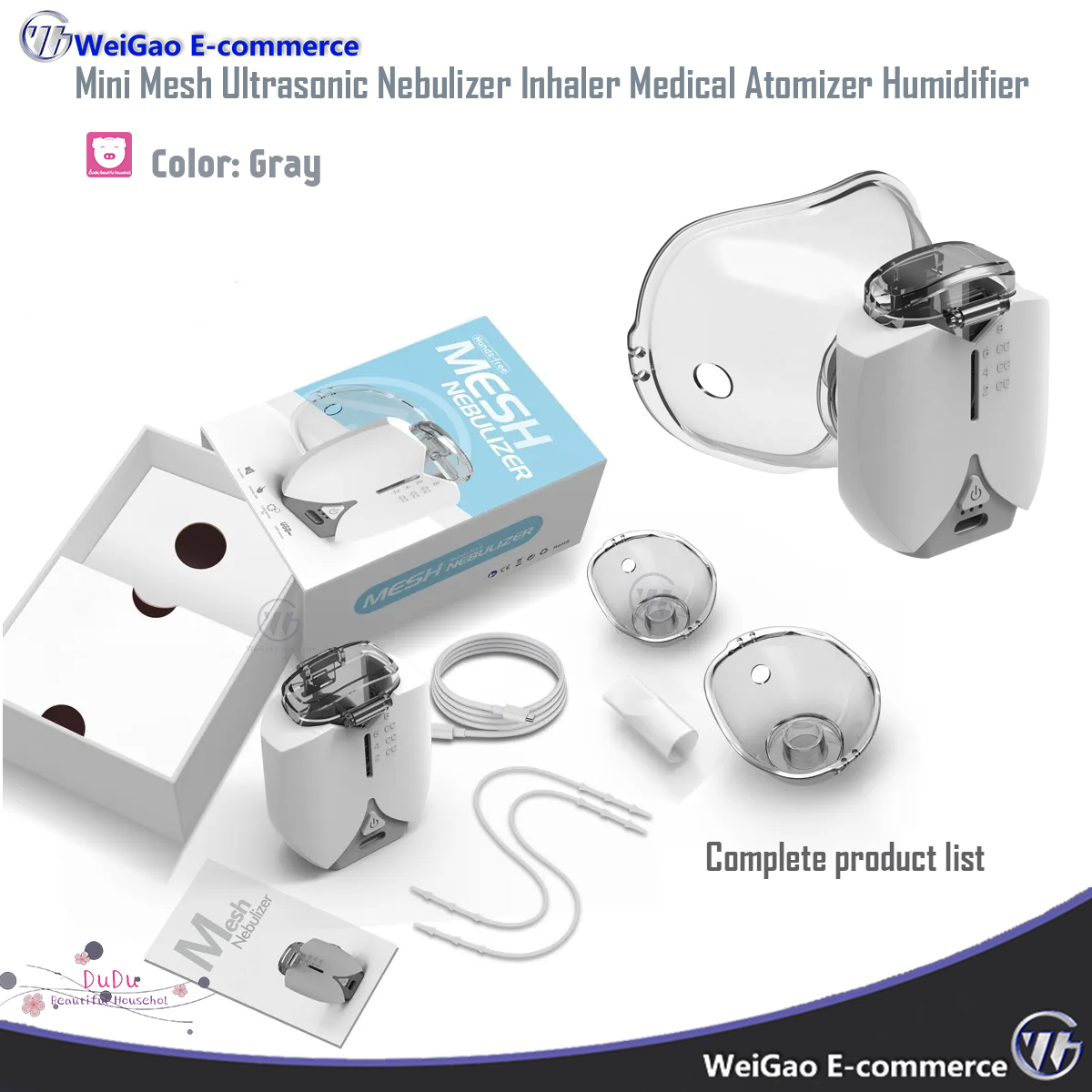 Portable Wearable Mesh Nebulizer Inhaler Medical Ultrasonic Mini ...