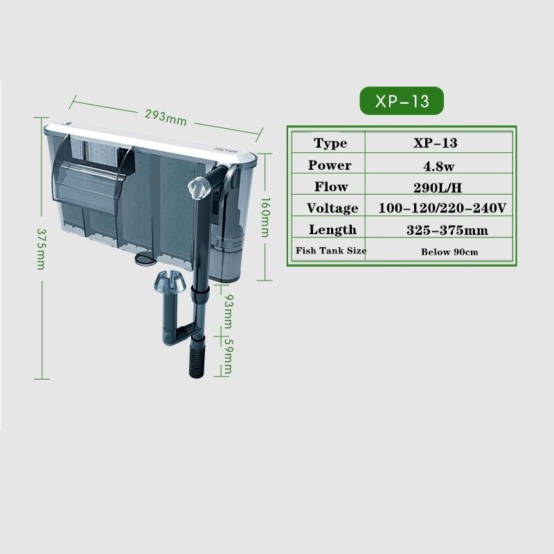 Waterfall Aquarium Hang On Filter External Fish Tank Filter Power with ...