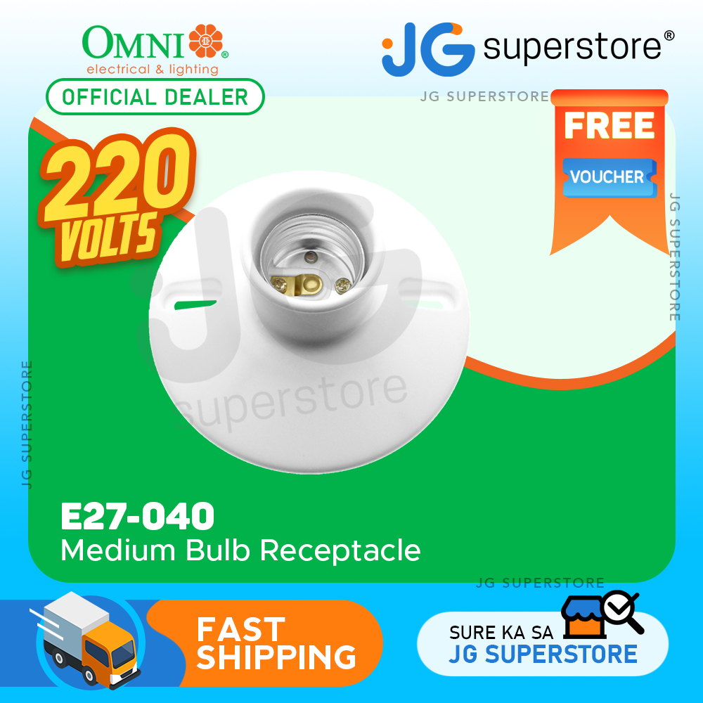 OMNI 4A / 6A 220V Medium Ceiling Receptacle Light Bulb E27 Base with ...