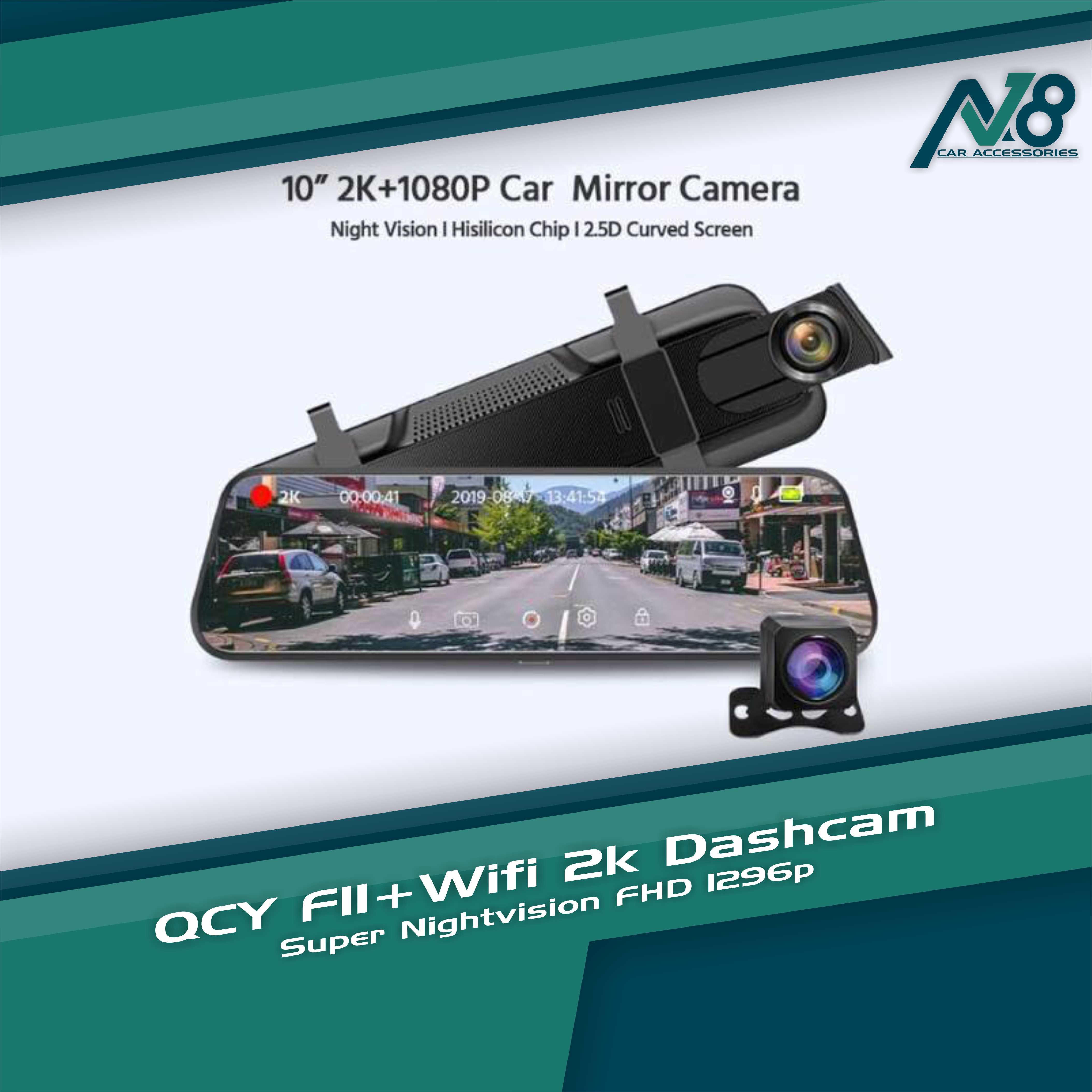 QCY F11+ Super Nightvision 1296p Wifi 2k Dashcam | Lazada PH