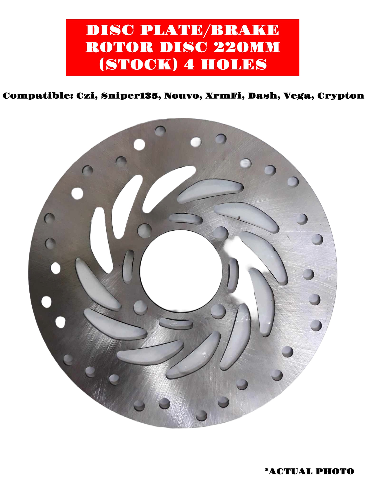 FRONT 220MM DISC PLATE (STOCK) THICKNESS 3.5MM 4 HOLES COMPATIBLE: CZI ...