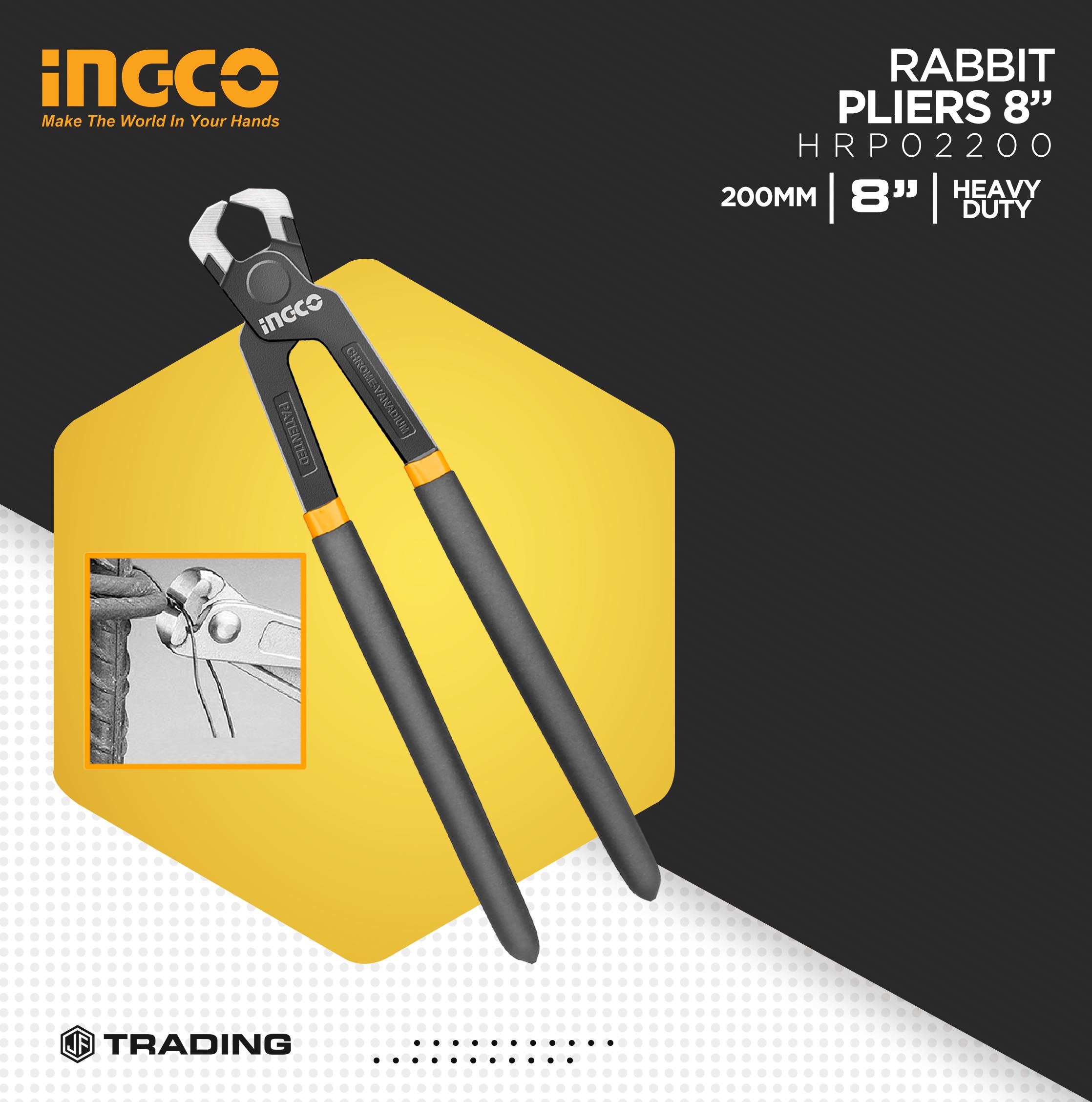 INGCO Rabbit Pliers 200mm (8”) HRP02200 ♦JF TRADING♦ | Lazada PH