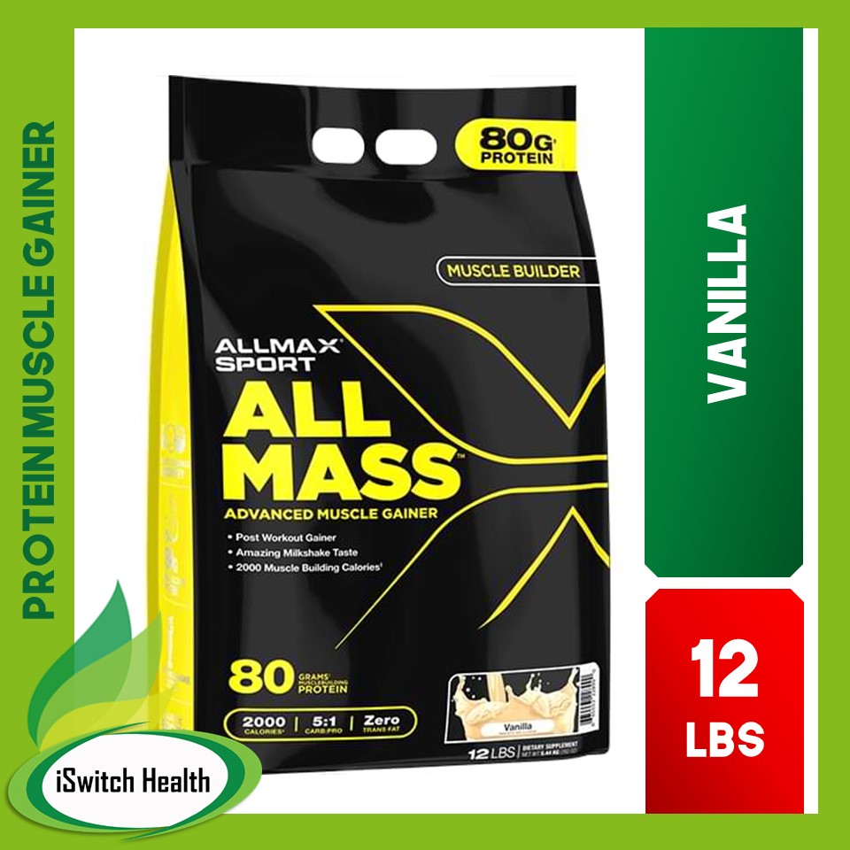 All Max Nutrition All Mass Sport Gainer - 12lbs | Muscle Gainer Powder ...