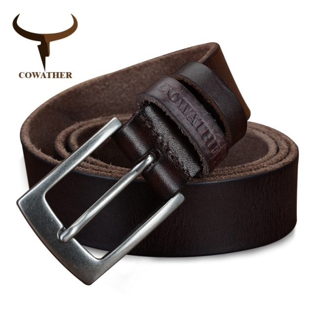 COWATHER Top Cow Genuine Leather Men Belts 2021 Newest Arrival Three Color Hot Design Jeans Belt ...