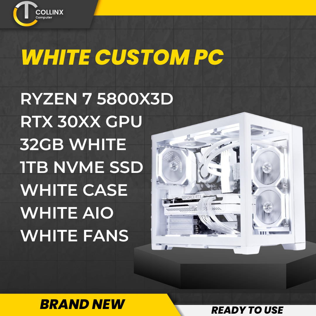 [ WHITE PC BUILD E ] AMD RYZEN 7 5800X3D CPU Desktop Package with GPU ...