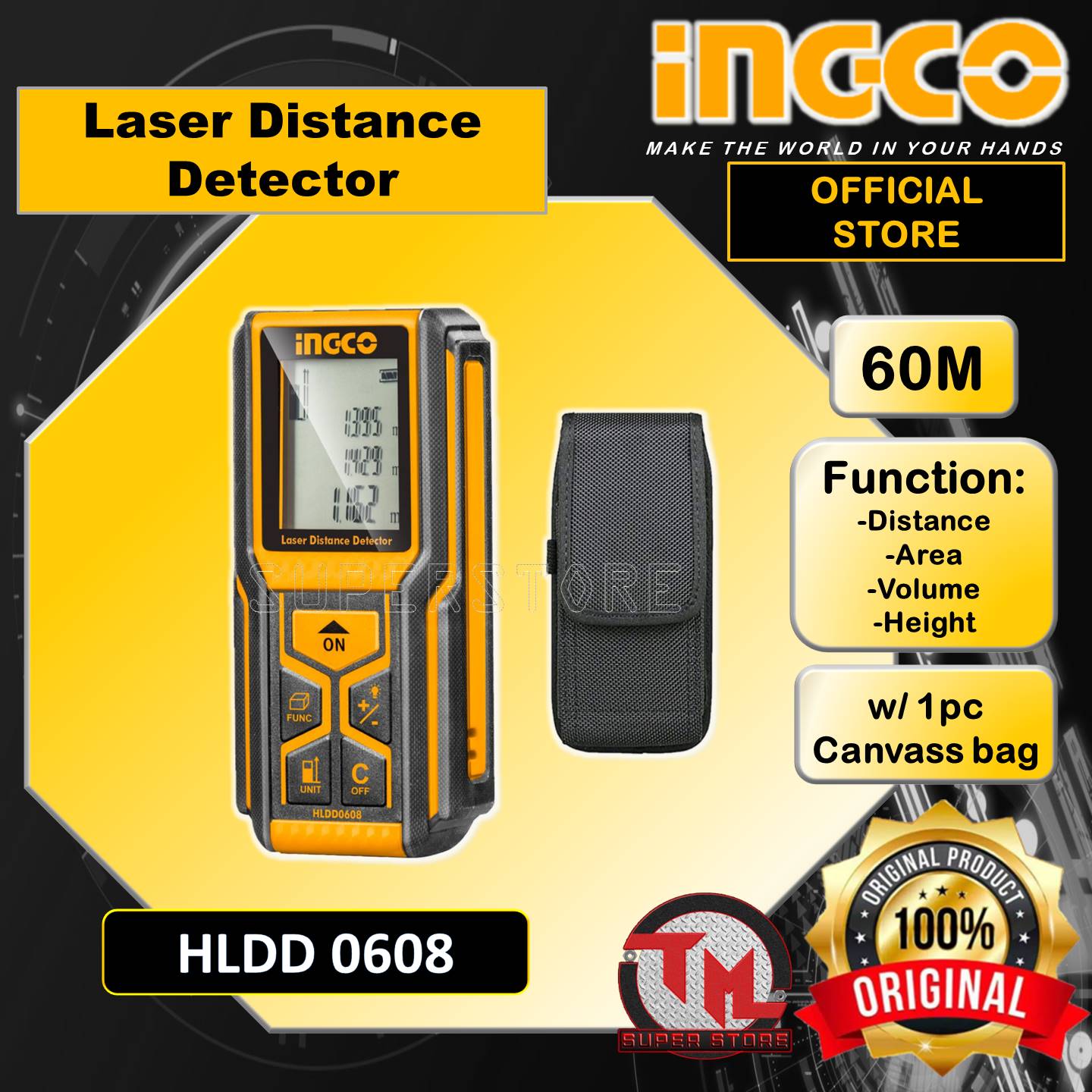 INGCO Laser Distance Detector HLDD 0608 • Tm ss | Lazada PH