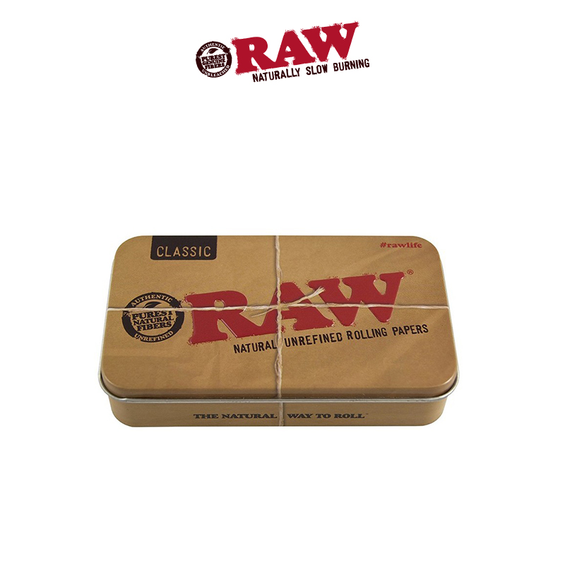 RAW Metal Tin Storage Box Brown Empty Stash Box | Lazada.co.th