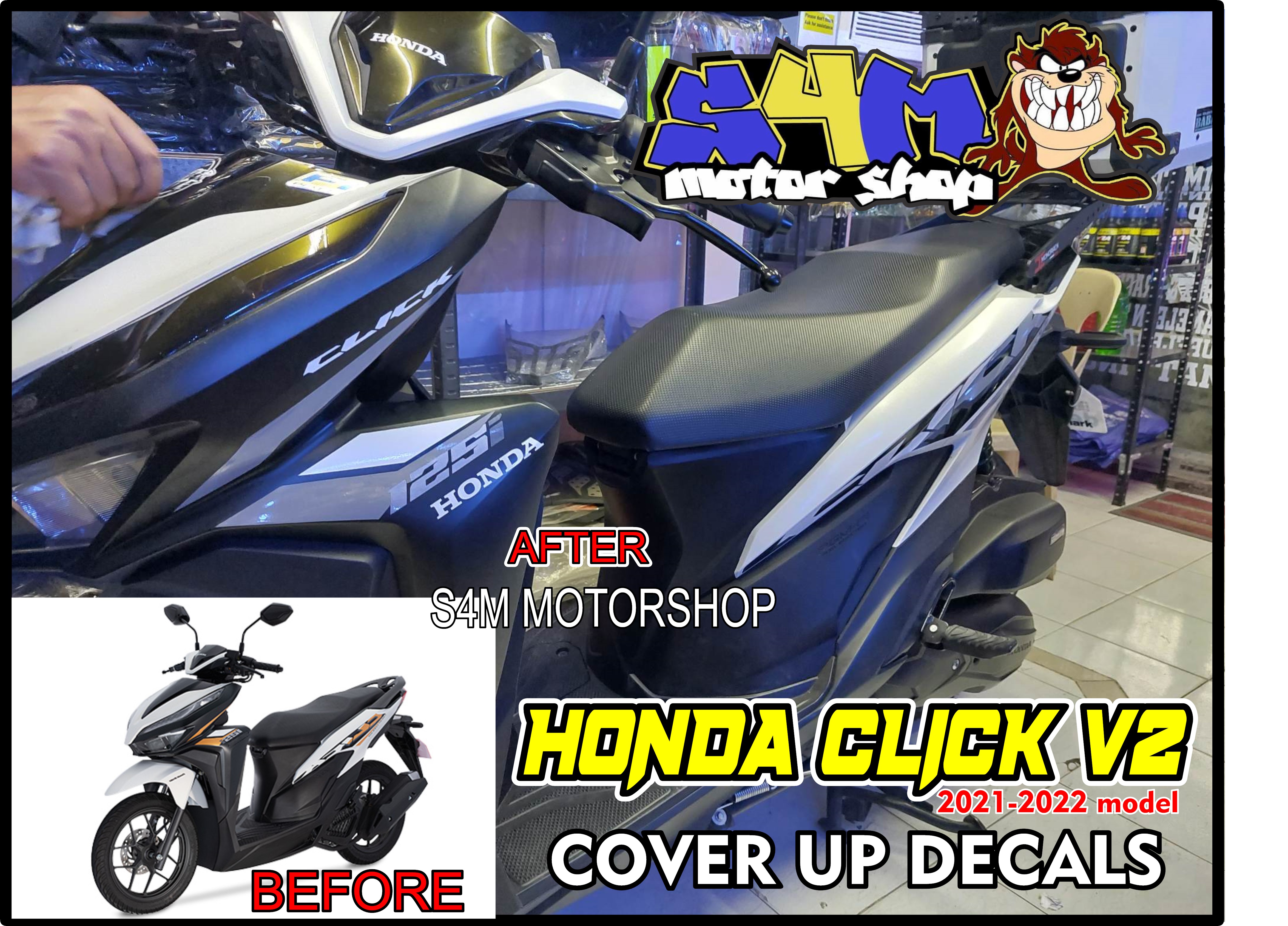HONDA CLICK V2 (2021-2022 model) PANTAKIP / COVER UP STICKER SET -PLUG ...