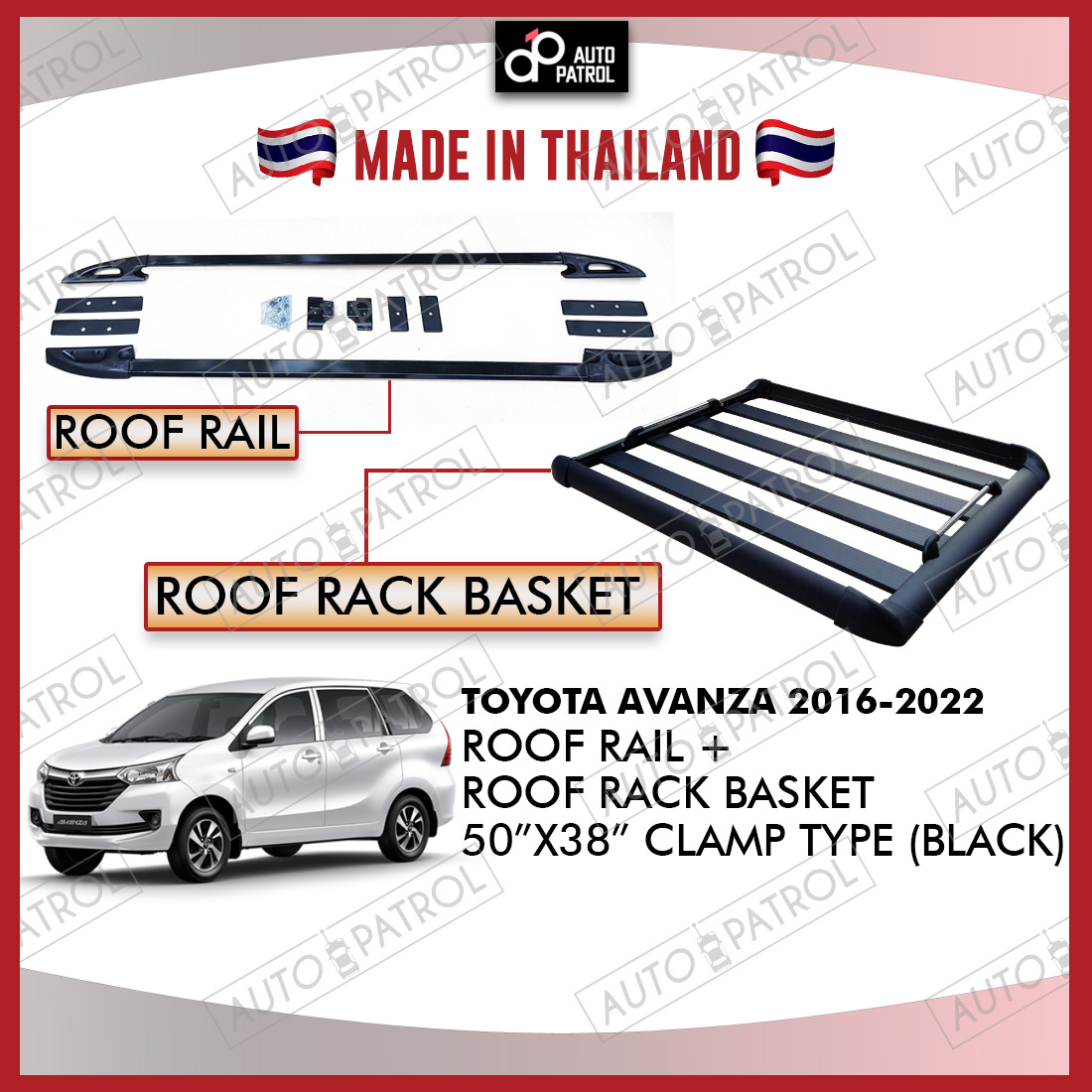 TOYOTA Avanza 2016-2022 Roof Rack Carrier 50"X38" & Roof Rail Package ...