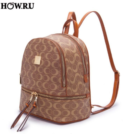 HOWRU / HOW ARE YOU / CCH INSPIRED BROWN BACKPACK W HANDLE DESIGN HIGH ...