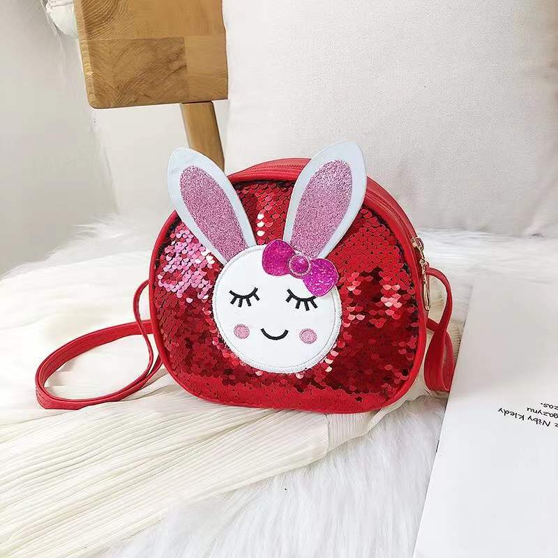 Kids Fashion Baby Shoulder Bag Cute Bunny Handbag Sequins Glitter ...