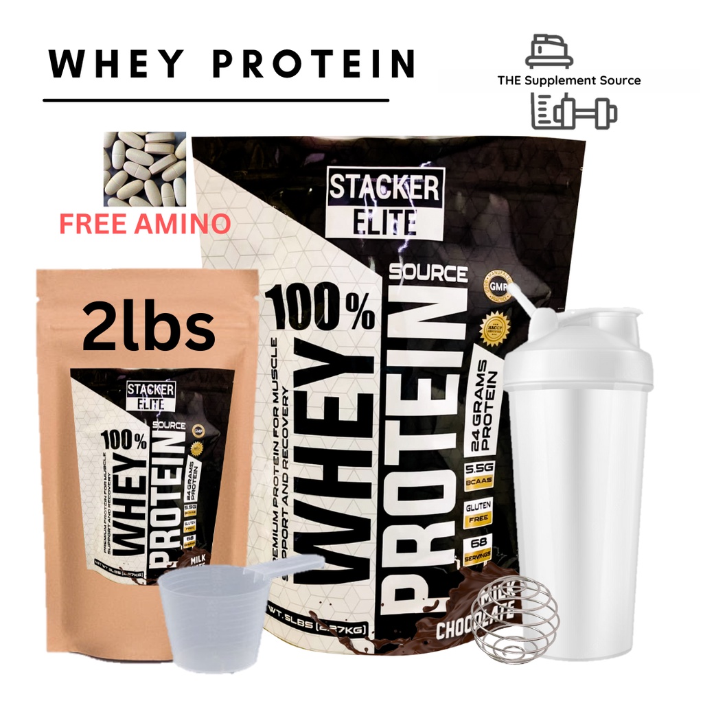 Stacker Whey Protein 1lb, 2lbs FREE Amino Tablets Protein Powder ...