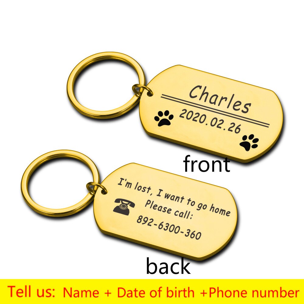 Military Dog ID Tag Stainless Steel Dog Tags Custom Personalized Dog ...