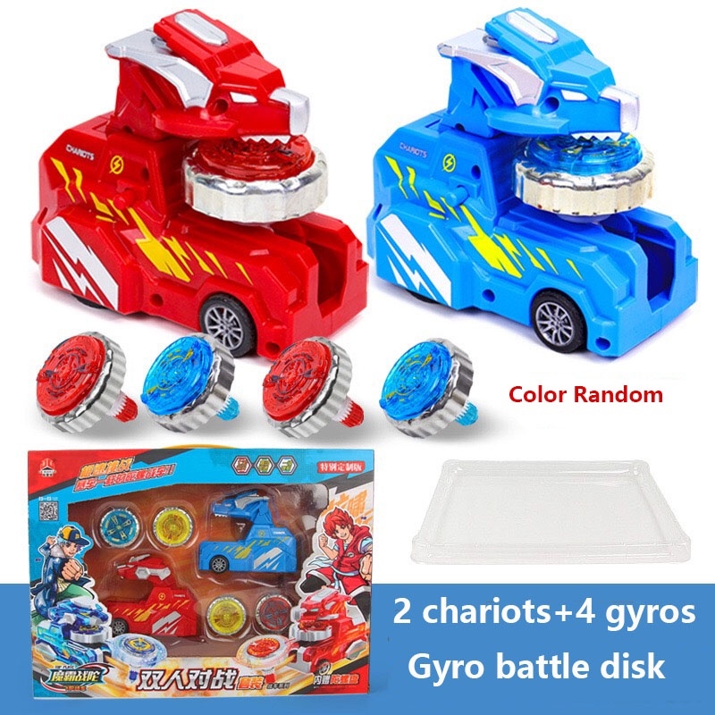 Children's dinosaur beyblade toy chariot Luminous rotary gyro war toy ...