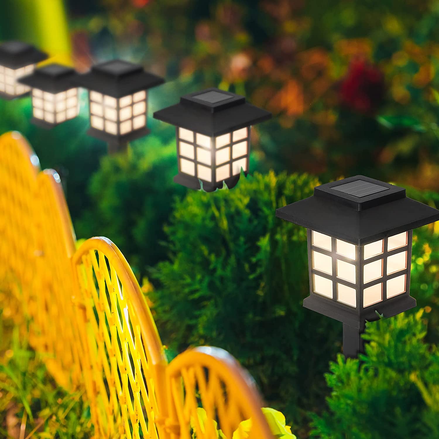 Topstar 8 Pack Solar Garden Light Pathway Lights Lawn Outdoor Lamps ...