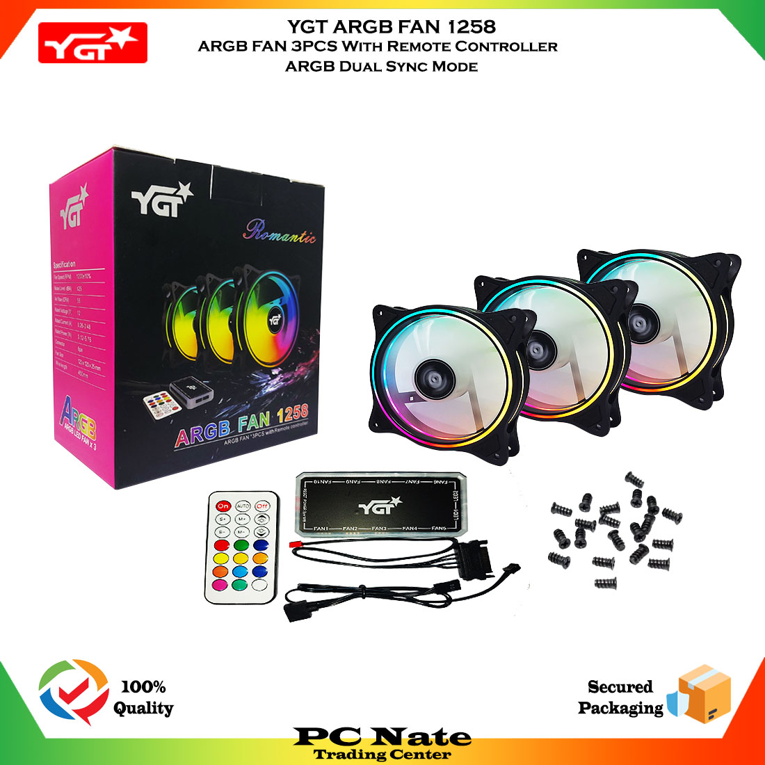 YGT ARGB FAN 3 IN 1 KIT Romantic Series #1258 / 120MM Cooling fan ARGB DuaL Sync Mode. | Lazada PH
