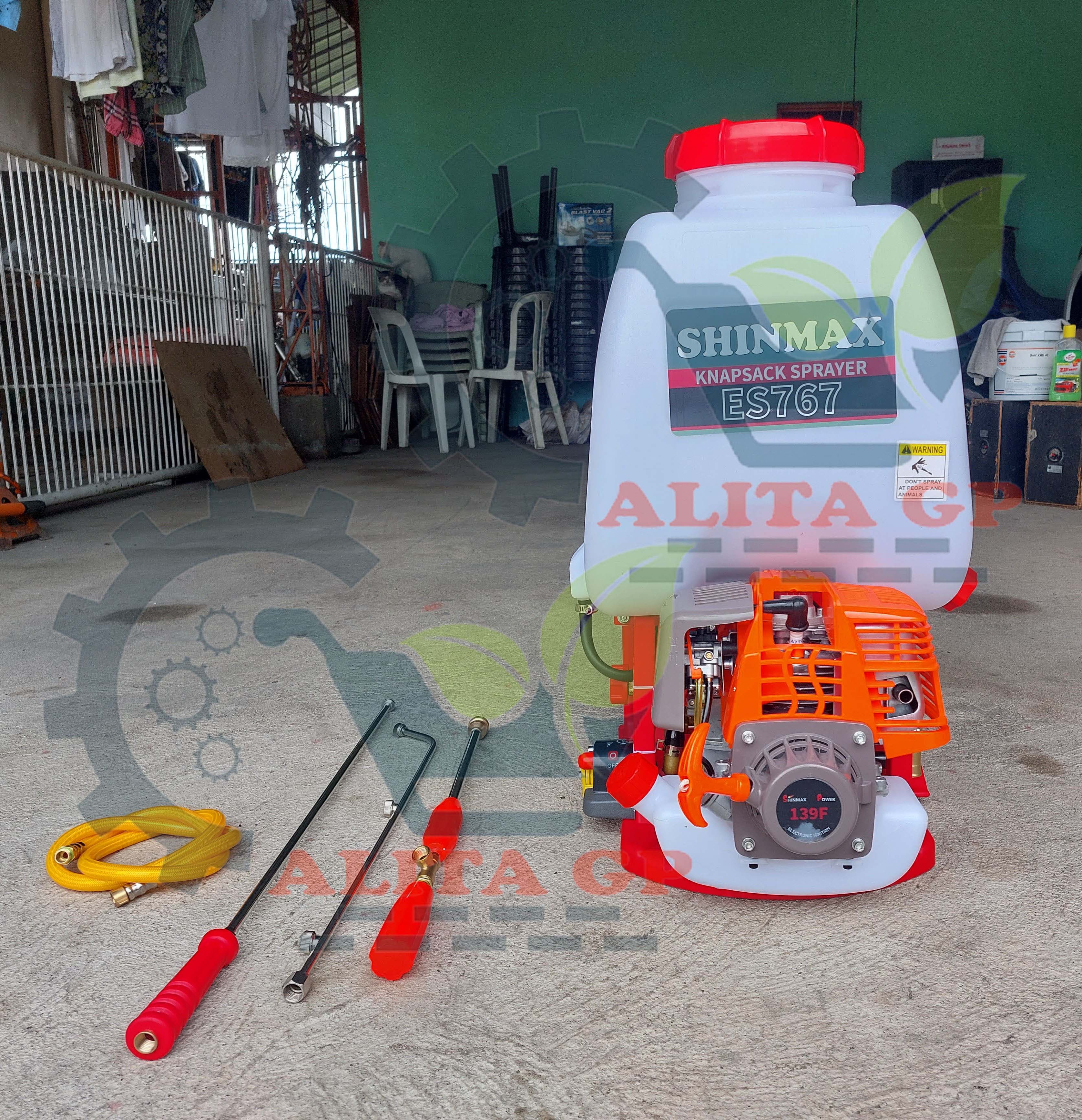 Knapsack Power Sprayer 4 Stroke Gasoline Engine by SHINMAX PS-767 20 ...