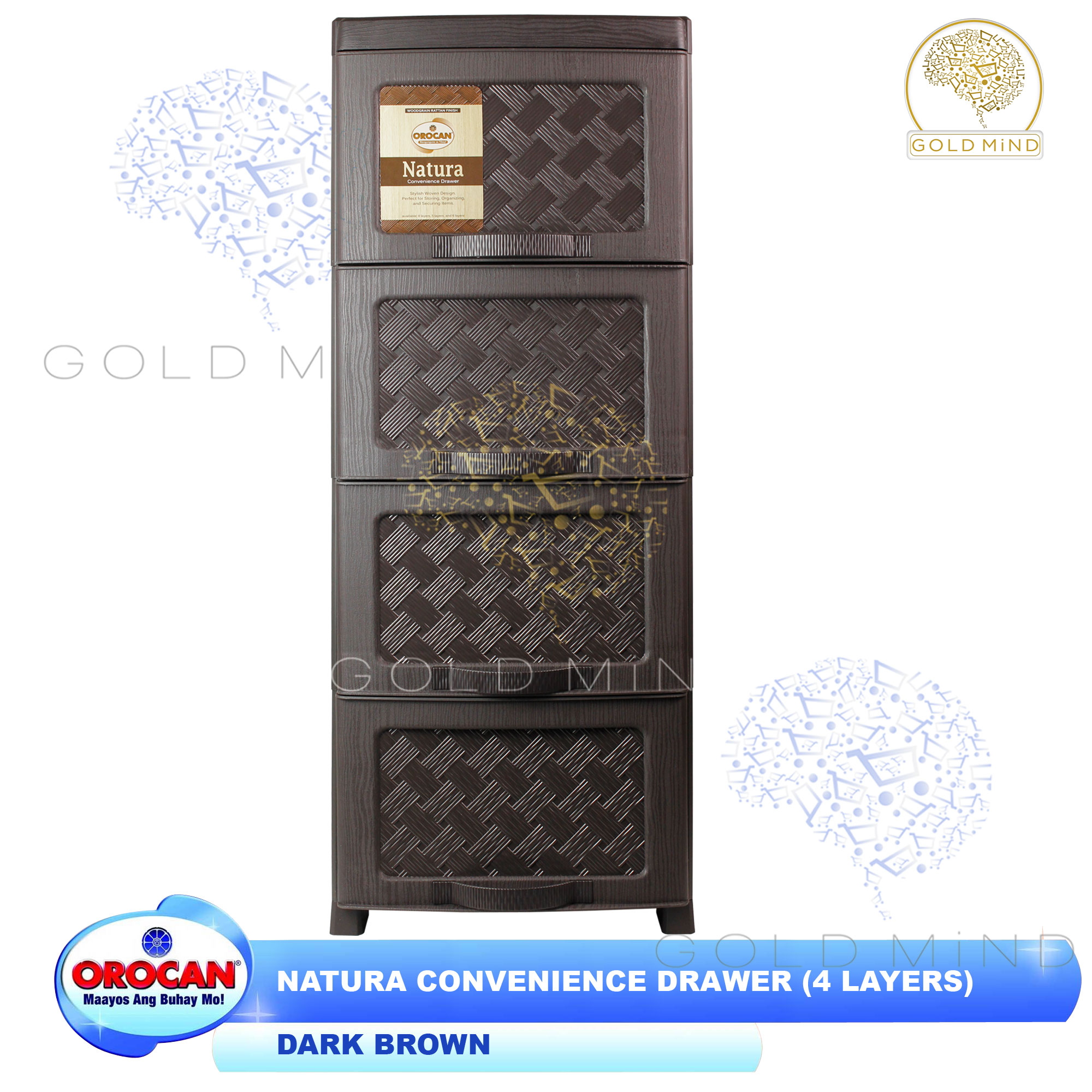 Orocan Natura Drawer 4 Layers Available in Beige & Brown Rattan Elegant ...