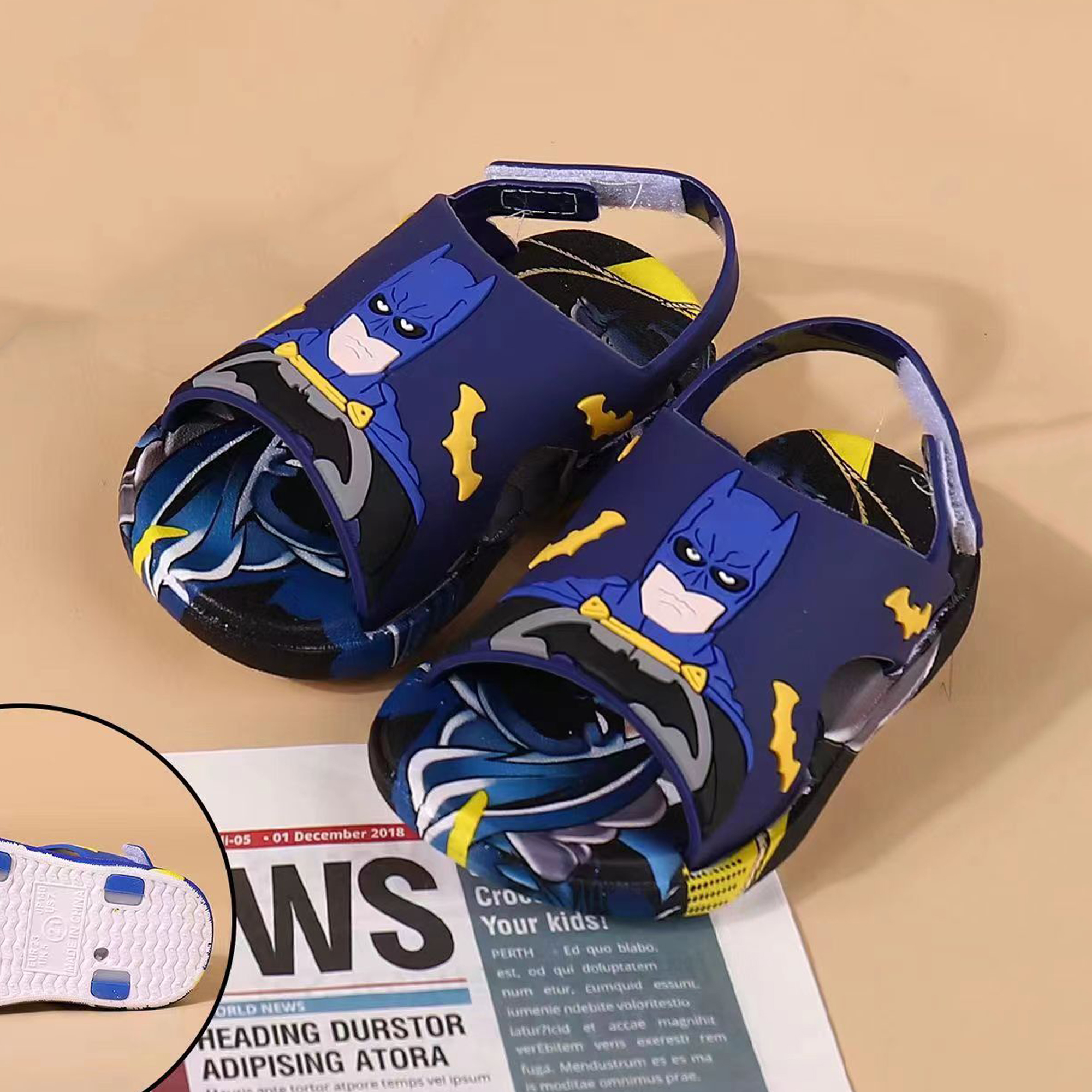 Unisex Kids shoes Batman Boys Sandals Korean Style Fashion Cartoon ...
