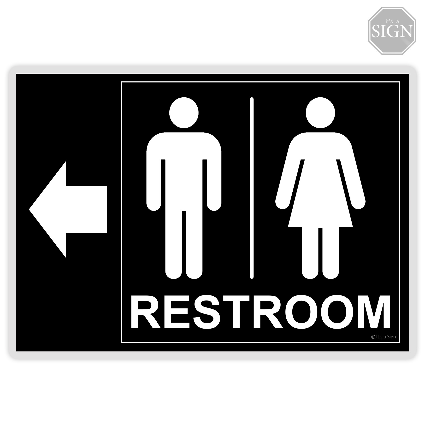 Restroom Toilet This Way Left Right - Laminated Signage Label - A4 / A5 ...