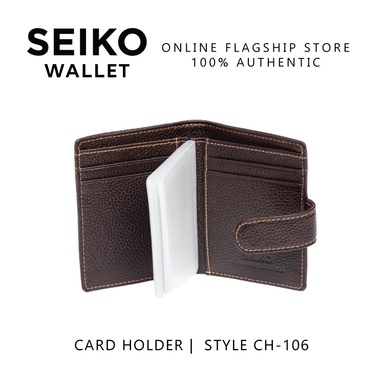 Seiko Wallet Genuine Leather Card Holder Original Authentic for Men ...