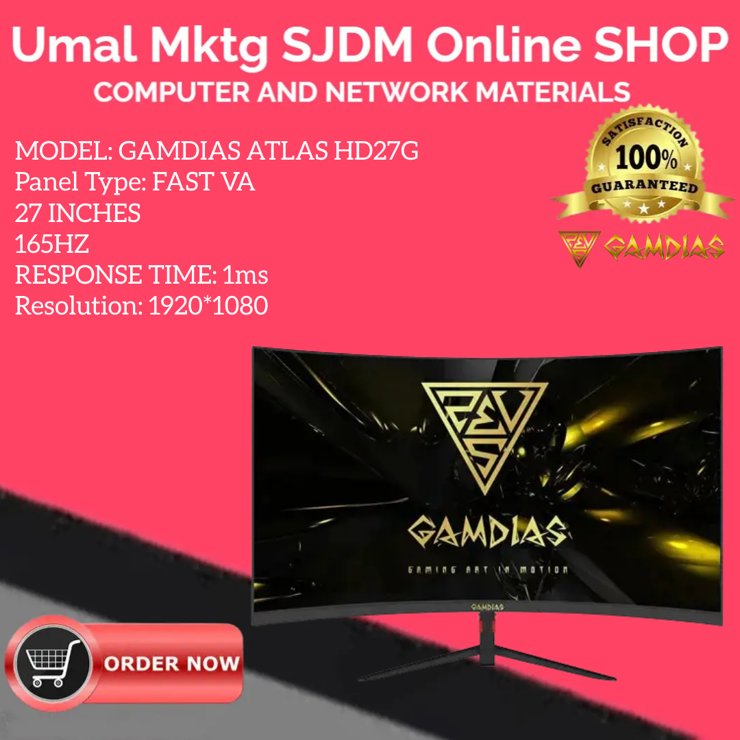 GAMDIAS ATLAS HD27G ll 27″ 180HZ 1MS VA CURVED MONITOR | Lazada PH