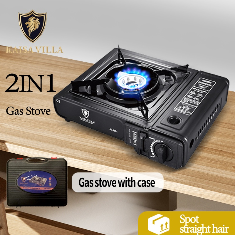 FREE BUTANE Camping Gas Stove Double Burner Portable Cooker Butane ...