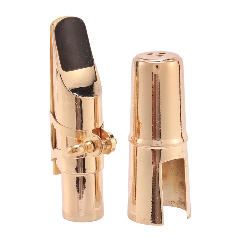 Golden Alto Sax Saxophone Mouthpiece with Cap and Ligature Musical ...