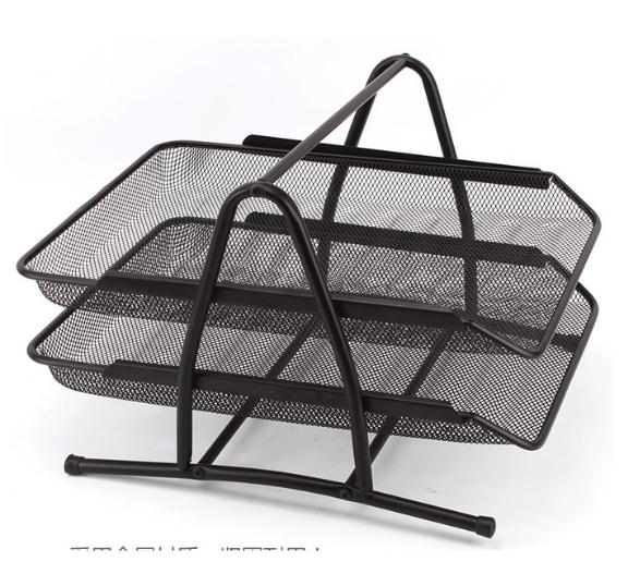 Office supplies desk tray/wire mesh four-layer file tray/basket rack ...