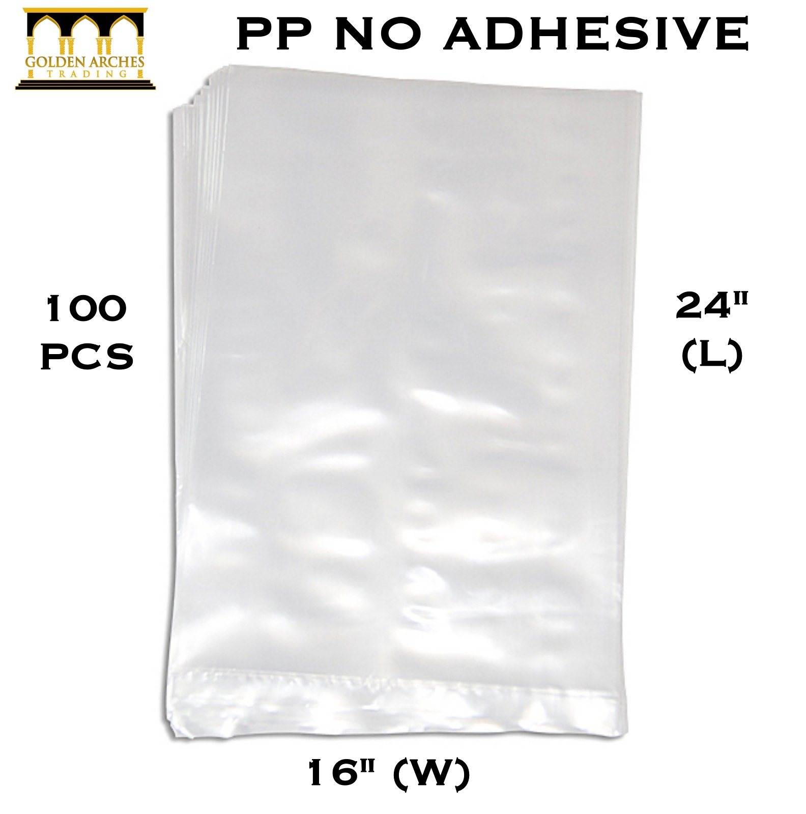 Transparent 100PCS SET PP Plastic Bag 16x24 inches (No Adhesive ...