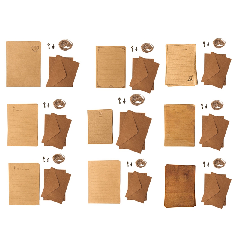12 Pcs Vintage Kraft Paper Writing Paper European Style Paper for ...