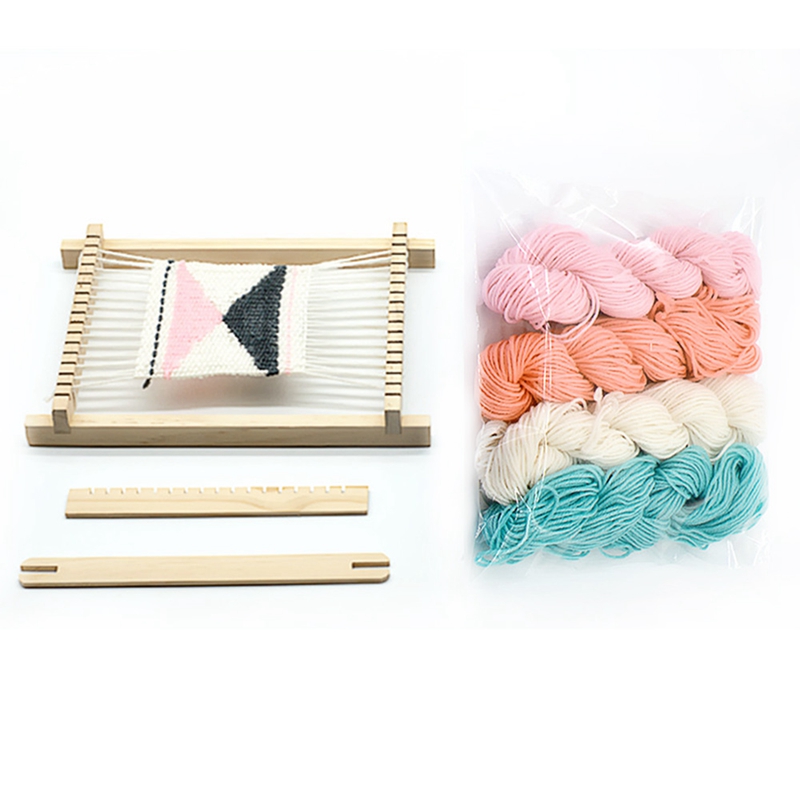 Wood Knitting Weaving Loom Tapestry Yarn Kit Handloom Machine DIY ...