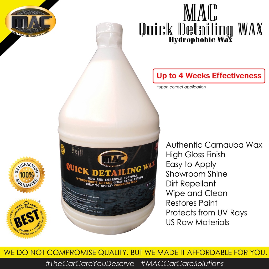 ;erQUICK DETAILING / HYDROPHOBIC WAX MAC CAR CARE SOLUTIONS | Lazada PH
