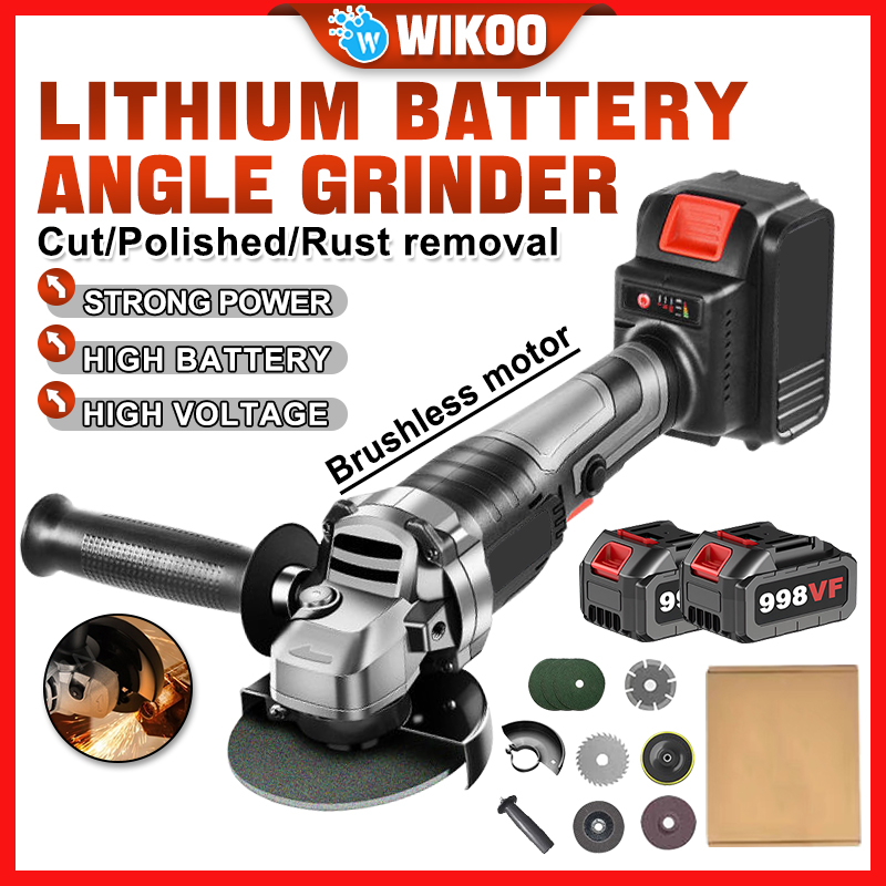 998VF Cordless Angle Grinder Rechargeable Brushless Grinder Portable ...