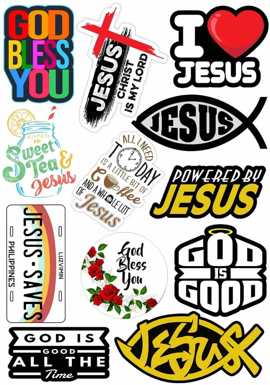 GOD BLESS YOU I LOVE JESUS VINYL WATERPROOF LAMINATED HIGH QUALITY ...