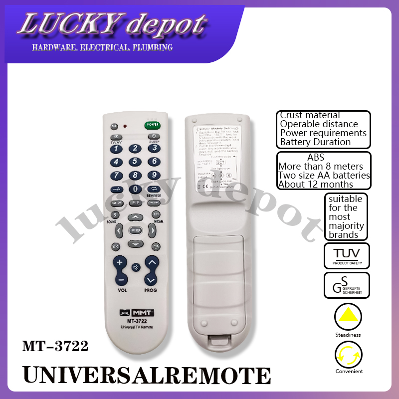 UNIVERSAL TV REMOTE CONTROL MMT MT3722 (WHITE) | Lazada PH