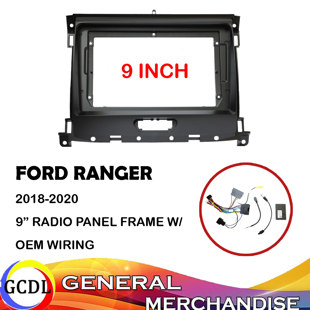 Ford Ranger 2018-2020 stereo panel 2din radio frame head unit cover ...