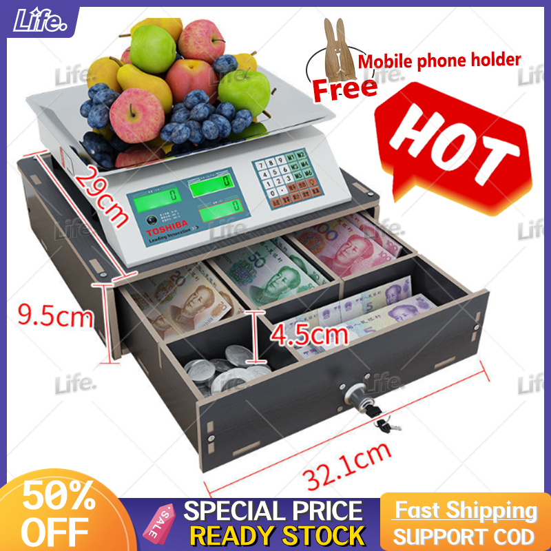 【Inventory+Local Shipping】Desktop Multi-Grid Wooden Money Drawer ...