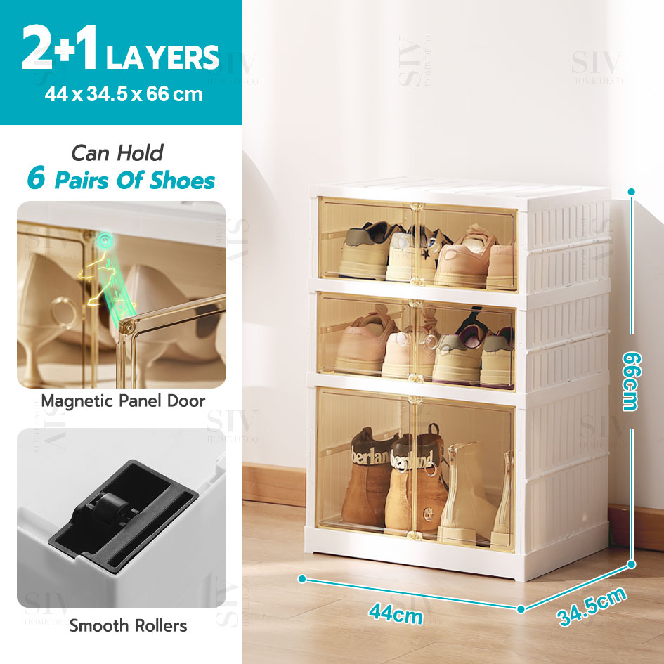 【Installation-Free】SIV Foldable Shoe Rack Folding Shoe Cabinet Shoe ...