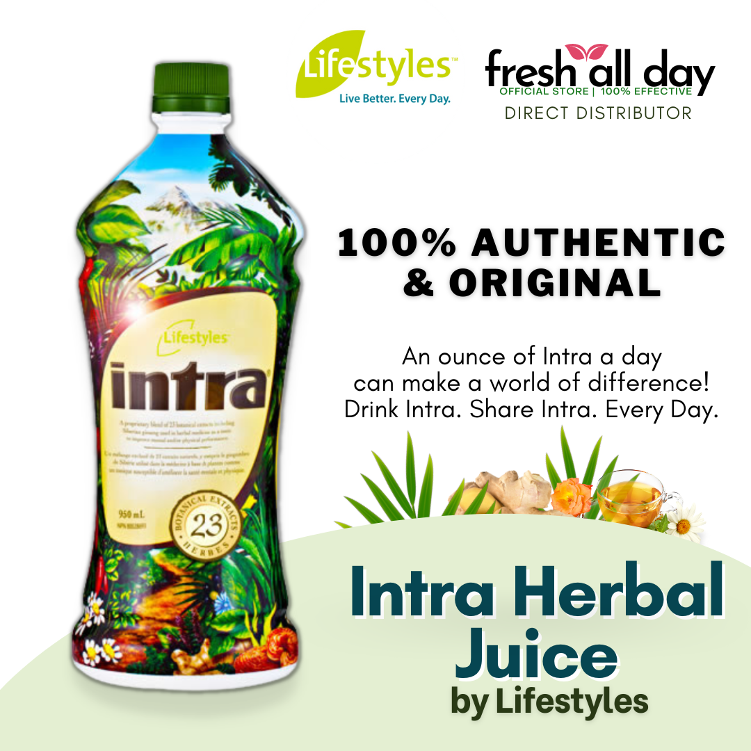 100% AUTHENTIC INTRA Herbal Juice Food Supplement by Lifestyles 950 ml ...