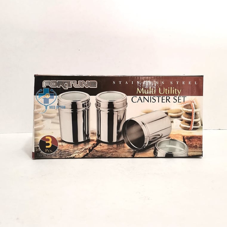 Cotton Canister w/ Cover stainless (3’s) 10cm | Lazada PH