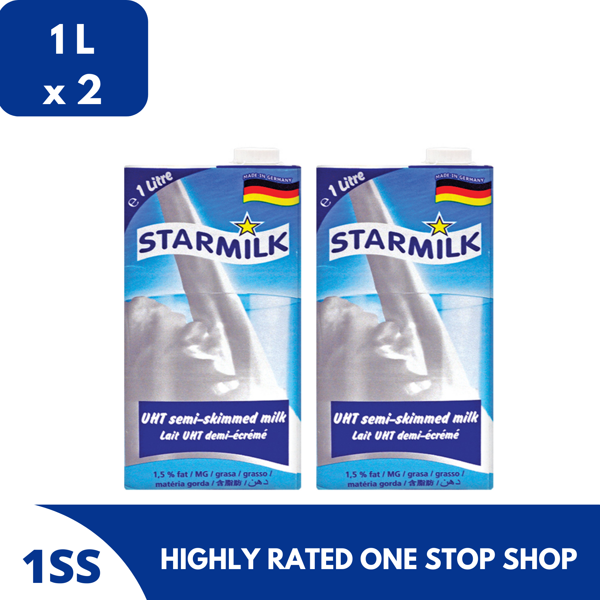 Starmilk UHT Semi-Skimmed Milk, 1Liter set of 2 | Lazada PH