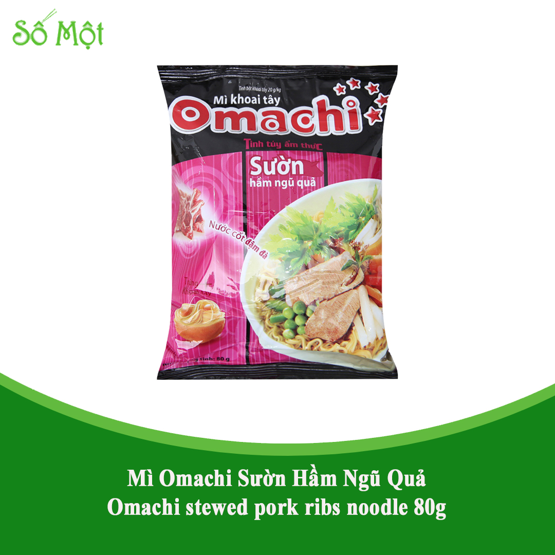 Omachi Noodle stewed pork ribs 80g - Mì Omachi Sườn Hầm Ngũ Quả 80g ...