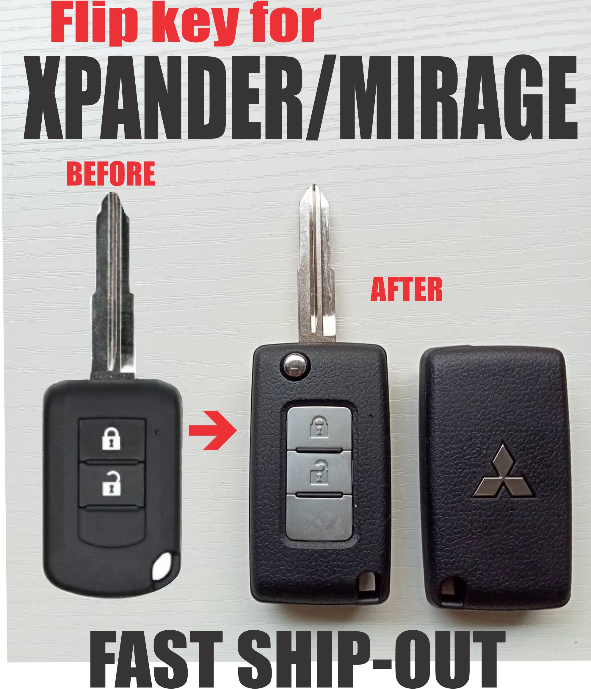 Flip key for Mitsubishi Xpander / Mirage GLX / Montero | Lazada PH