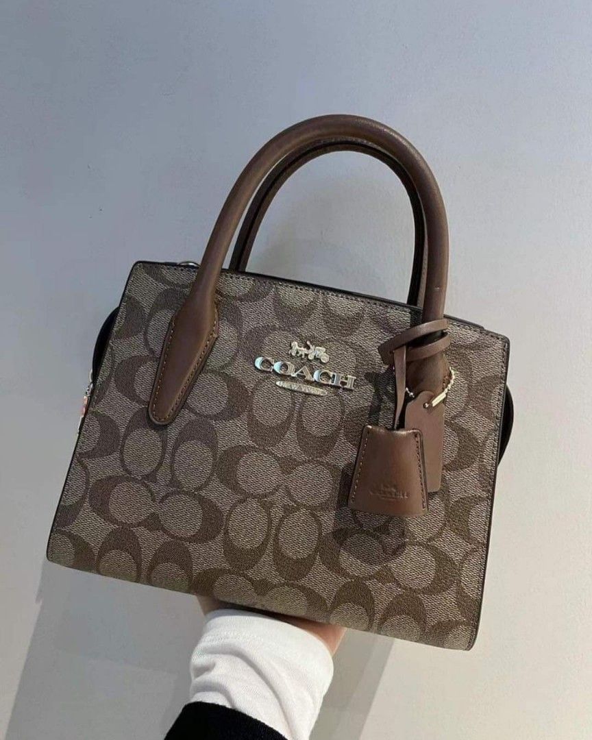 Coach Mini Andrea Carryall In Signature Canvas CP083 - Khaki | Lazada PH