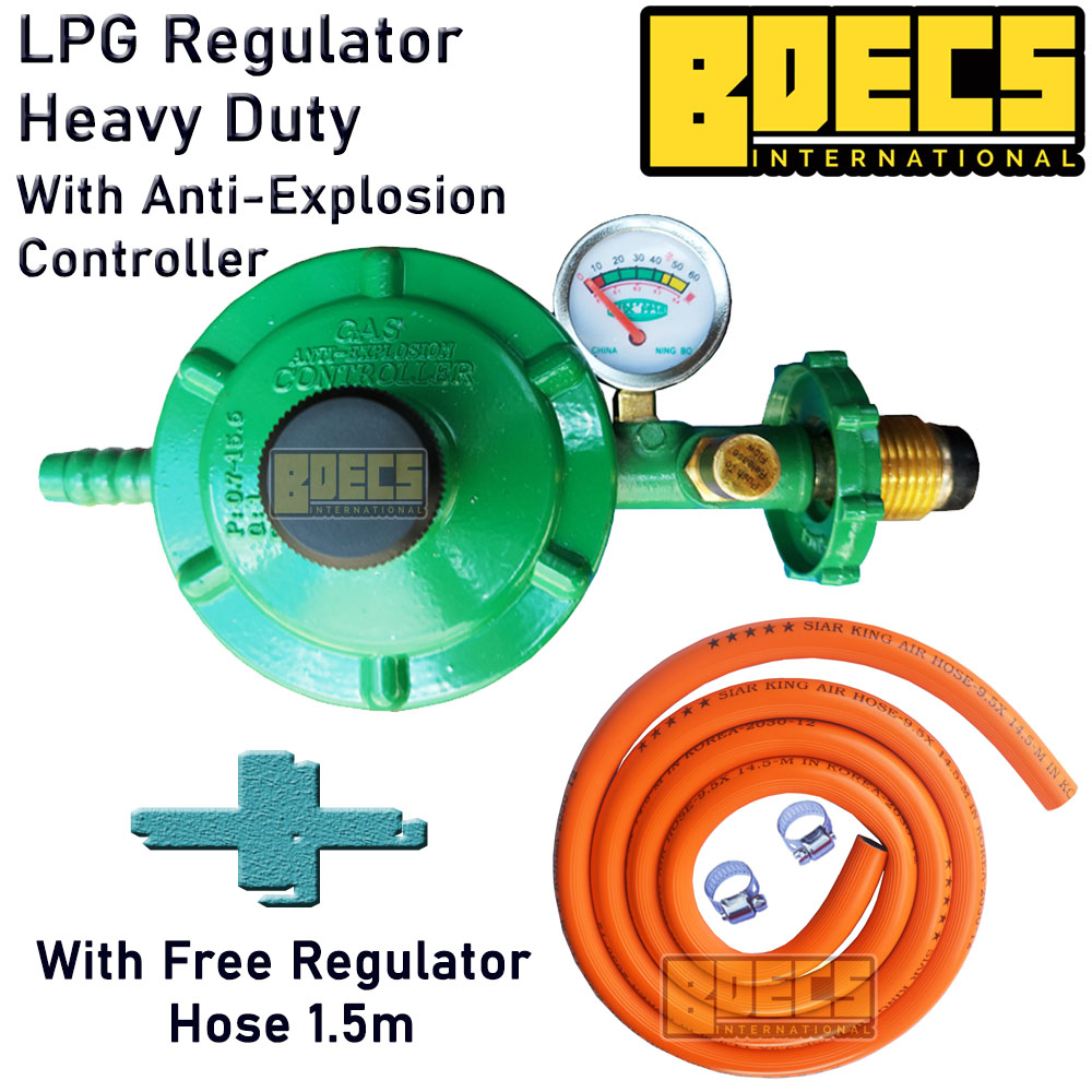 LPG Regulator Heavy Duty with pressure gauge and safety device anti ...