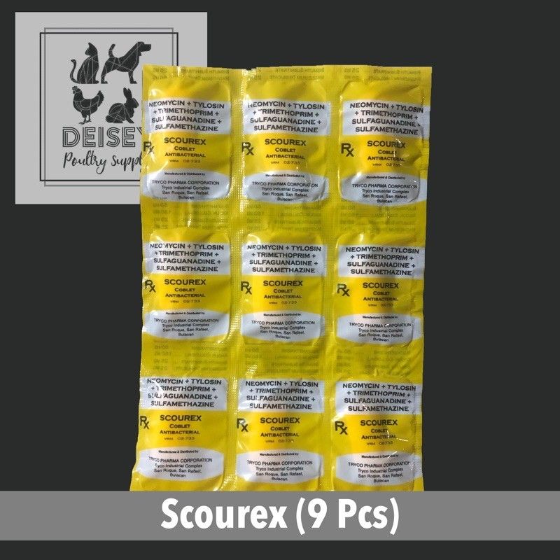 TRYCO SCOUREX FOR DIARRHEA OF DOG, RABBIT AND PIGS (9 PIECES COBLET ...