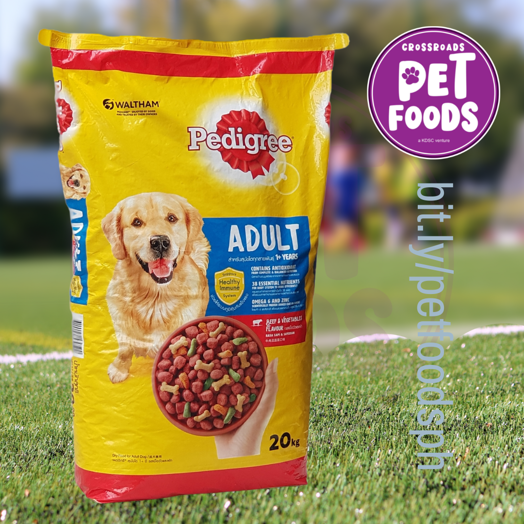 PEDIGREE ADULT DRY DOG FOOD • 20KG • BEEF & VEGETABLES • KIBBLES | Lazada PH