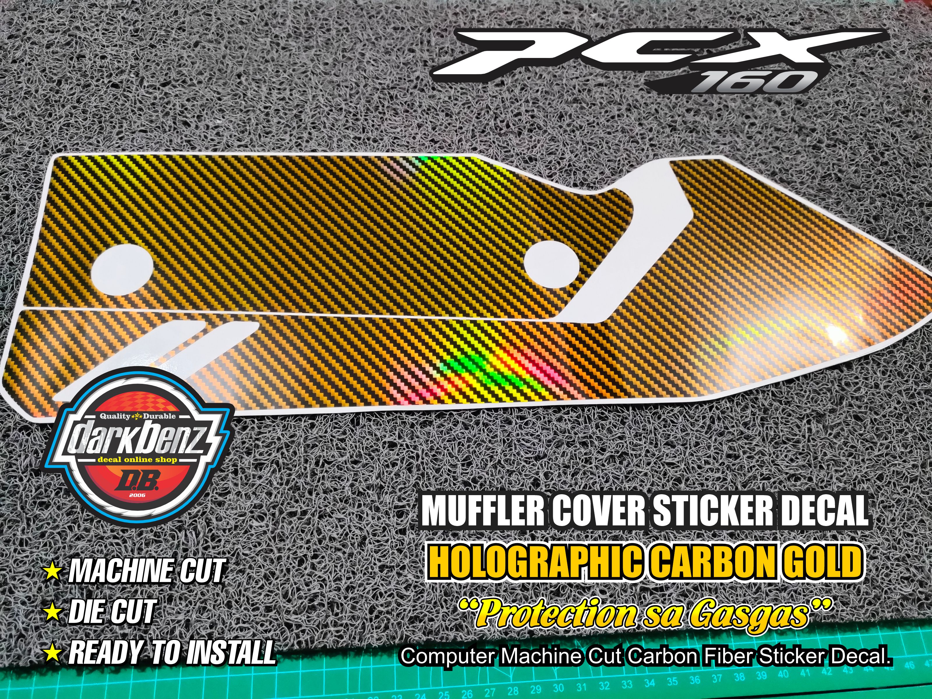 Honda PCX160 Carbon Fiber Sticker for Muffler Cover | custom made by ...