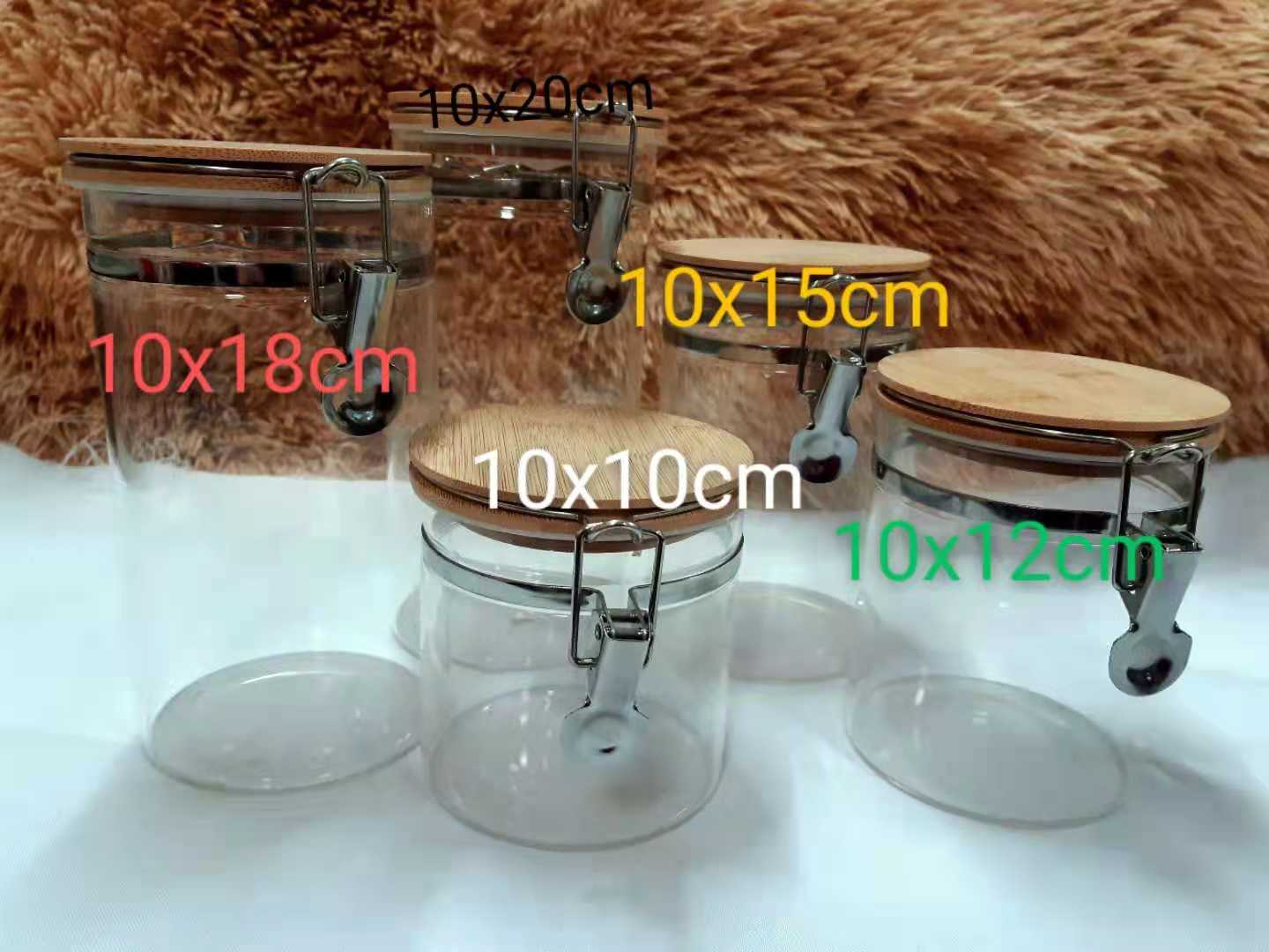 STAINLESS STEEL BUCKLE GLASS SEALED STORAGE JAR / TRANSPARENT JAR ...